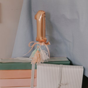 Mini Number Balloon Cake Topper / Wand / Table Number / Tassels - Etsy