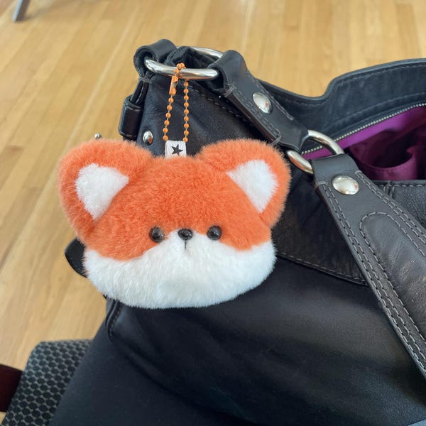 Handmade Plush Fox Keychain: Soft Furry Bag Charm - Etsy