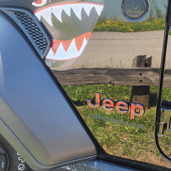 Jeep Emblem Overlay Decals - Dripping Red - Etsy