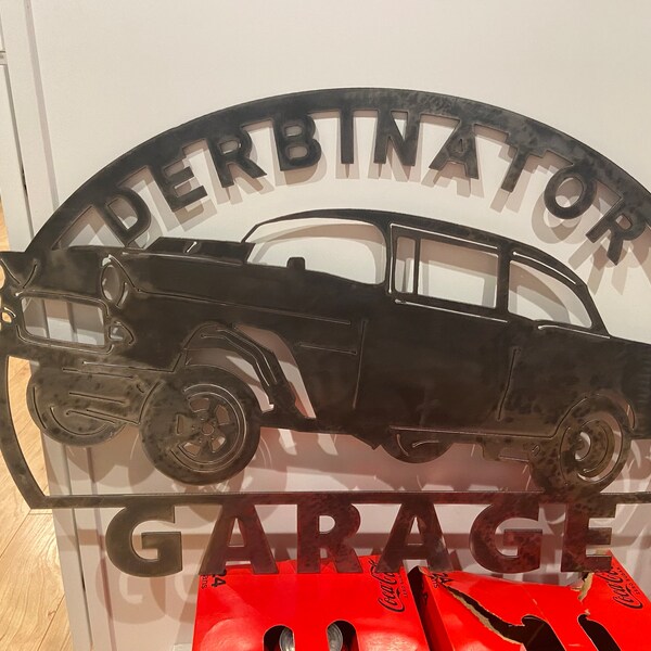 1955 Gasser Garage Metal Car Hot Rod Sign Hand Drawn Art USA Steel - Etsy