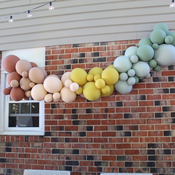 Cocoa Brown Matcha Green DIY Double Stuffed Matte Balloon Garland Kit ...