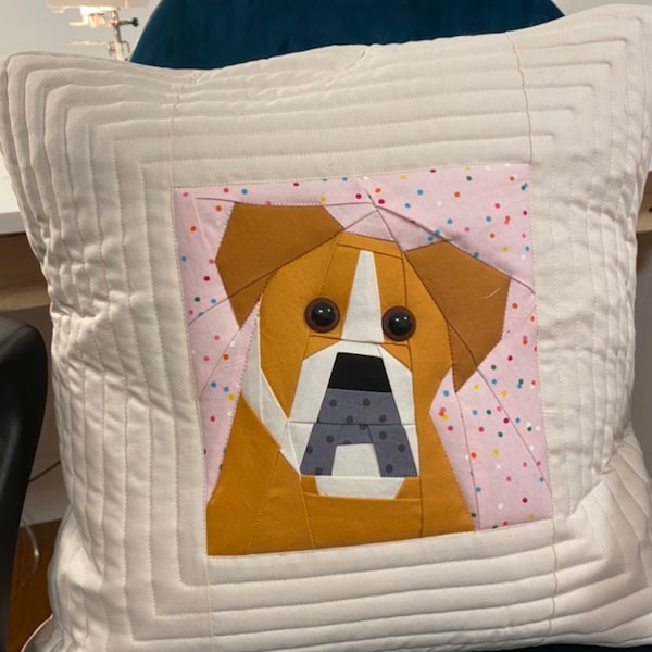 BOXER 2 Paper Pieced Block Pattern in PDF, Foundation Piecing, Dog ...