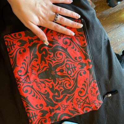 Hail Satan Zipper Pouch Baphomet Cosmetic Bag Satanic Pencil Pouch ...