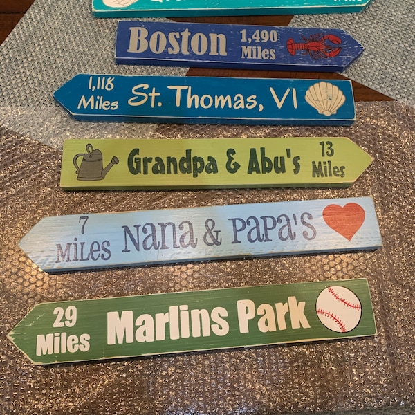 Hand Painted Personalized Distressed Wooden Directional Signs - Create ...