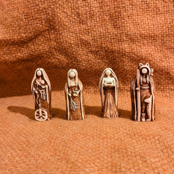 God Statue Goddess Statue Wicca Travel Set Mini Statue/ Set for Altar ...