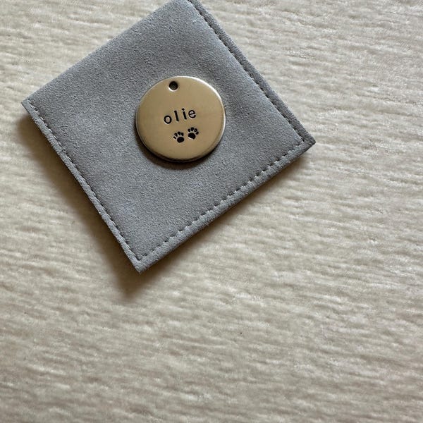 Simple Custom Hand Stamped Dog Tag, Dog Tags for Dogs, Pet Id Tag ...