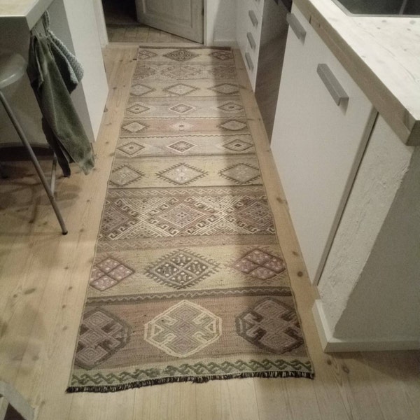 Colorful Runner Rug, Vintage Rag Runner Rug, Scandinavian Rag Rug ...