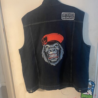 Wolf Medallion Patch, Angry Wolf Head Large and Small Jacket Amulet ...