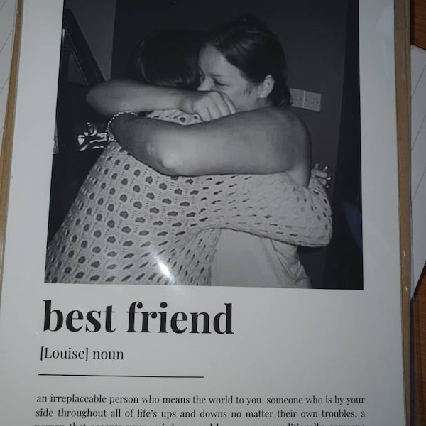 PERSONALISED BEST FRIEND Definition Print, Wall Art Print, Best Friend ...