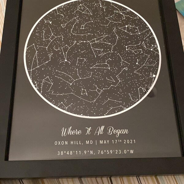 DIGITAL DOWNLOAD - Custom Star Map, Constellation Chart, Map of the ...