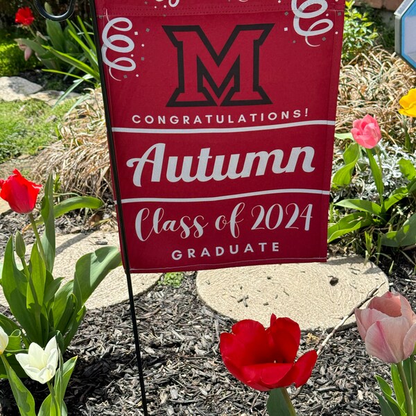 Custom Graduation Flag, Graduate Yard Sign, College Grad Flag, College ...