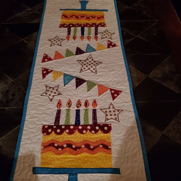 Happy Birthday Table Runner - Etsy