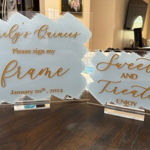 Acrylic QR Code Table Sign Business QR Code Sign Modern Calligraphy ...