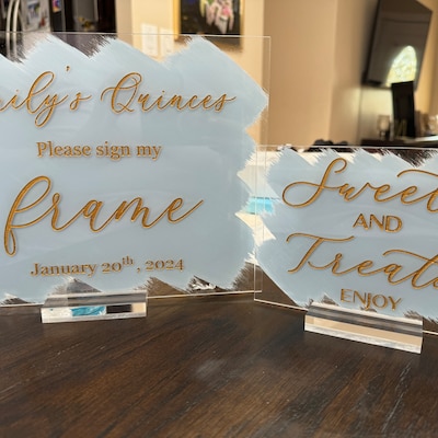 Acrylic QR Code Table Sign Business QR Code Sign Modern Calligraphy ...