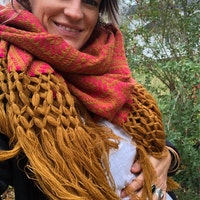 Mexican Rebozo San Juan Chamula Chiapas Chalina Wool Lana White Light Blue Blanco Azul Bajo Warm ...