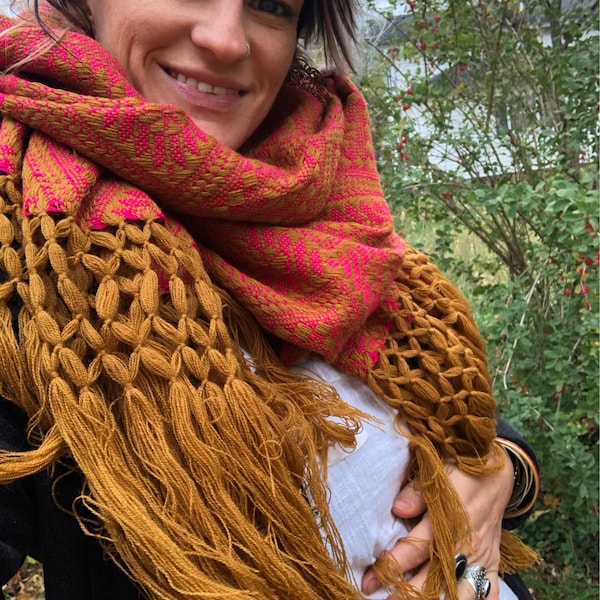 Mexican Rebozo Chalina Small Red Rojo Pequeña Seda Silk Texture ...