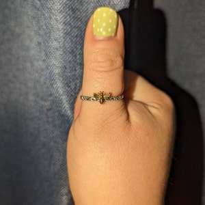 Dainty Bee Ring Handmade in USA 925 Sterling Silver Honey - Etsy