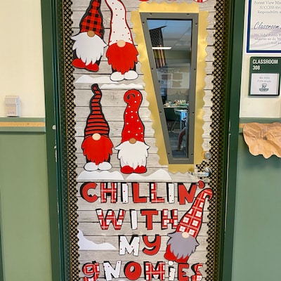 Red and White Gnomes Christmas Gnomes Christmas Bulletin Board Kit - Etsy