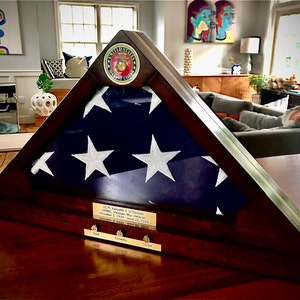 Flag Display Case With Embedded Shell Casings Maple Inlay Service ...