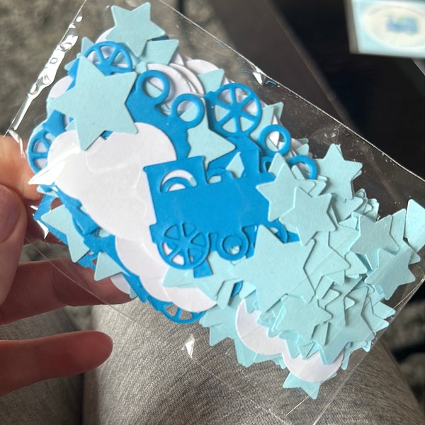 Train & Stars Table Top Confetti, Boys Birthday, Baby Shower ...