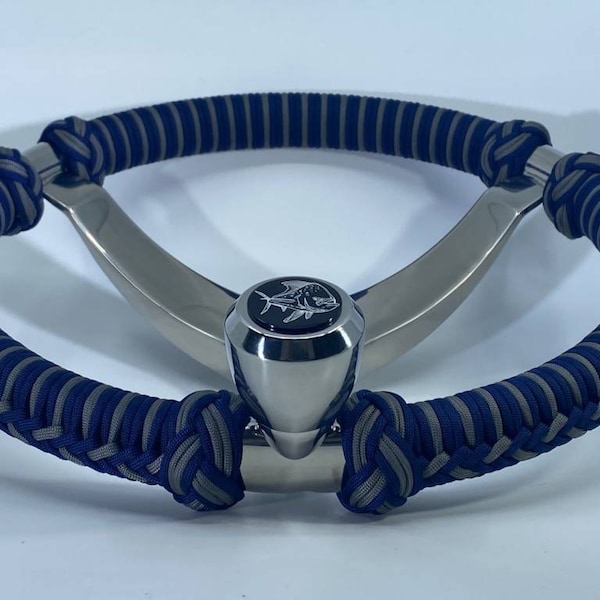 Gemlux "bluewater" Boat Steering Wheel, Stainless Steel, Paracord ...