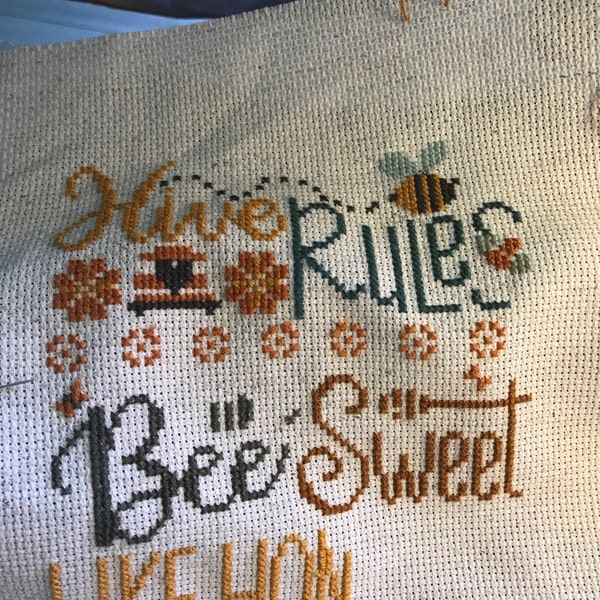 Hive Rules Cross Stitch by Lindsey Weight of Primrose Cottage Stitches - PDF Pattern - Etsy