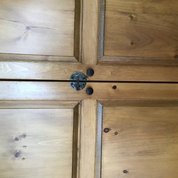 Wrought Iron 2.9" Round Cabinet Door Latch, Hand Forged Furniture ...