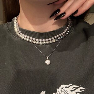 Stainless Steel Double Clasp O Ring Chain Necklace Grunge Alternative ...
