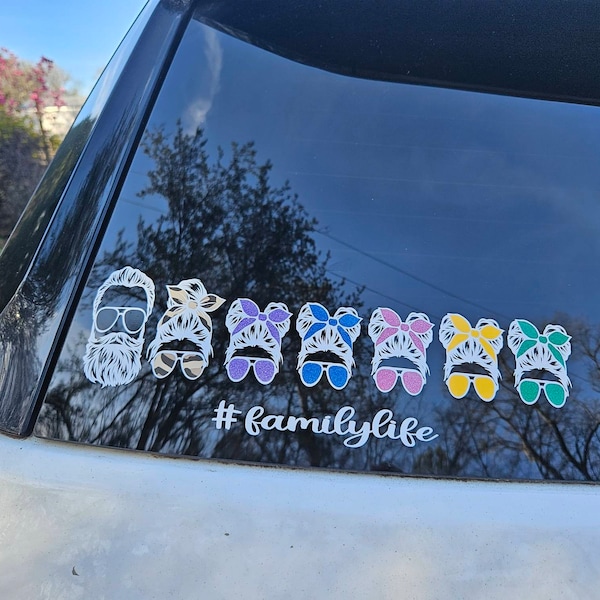 Familylife Decal, Bearded Dad, Momlife, Kidlife, Dadlife, Family Car ...
