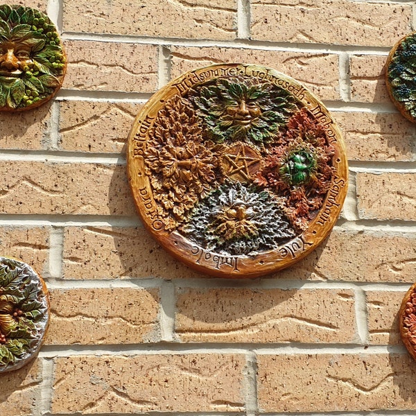 Autumn Green Man Plaque. Seasons of the Year, Mabon, Samhain, 1 in a ...