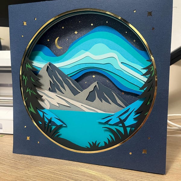 3D Northern Lights Shadow Box, Aurora Borealis Shadow Box, 3D Nature ...