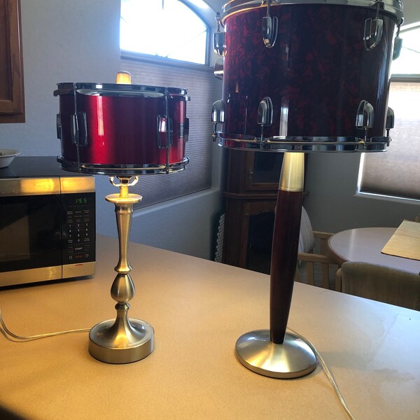 Drum Lamp Side Table With Wooden Legs - Etsy