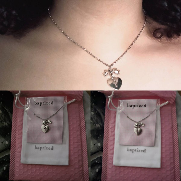 Secret Key & Bow Stainless Steel Chain Necklace - Etsy