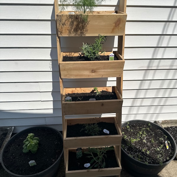 Living Wall, Vertical CEDAR Planter Box Ladder, (larger Sizes ...