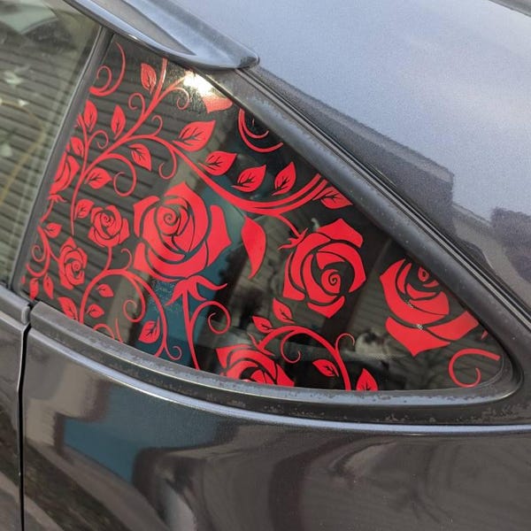 Elegant Swirl Rose Pattern - Car Window Decals - Etsy