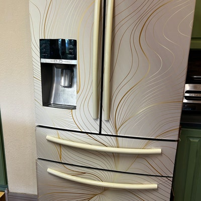 Atomic Cat Mid Century Modern White Stars Refrigerator Fridge Freezer ...