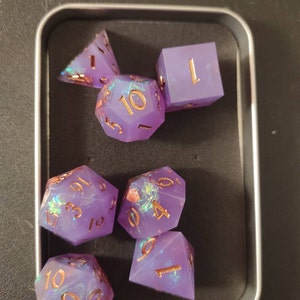 Purple Turtle Dice Set, Transparent With Light Purple Turtle Inside ...