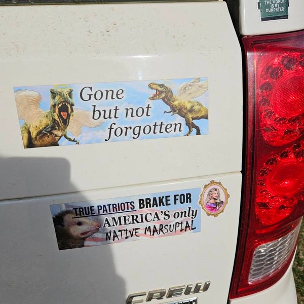 Funny T-rex Memorial Bumper Sticker - RIP Dinosaur Car Decal - Etsy