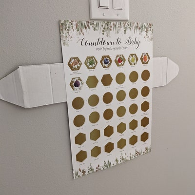 Scratch off Pregnancy Countdown Chart Pregnancy Growth Tracker Nursery ...