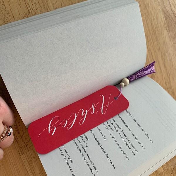 Personalized Bookmarks, Calligraphy Bookmarks, Custom Tassel Bookmarks ...