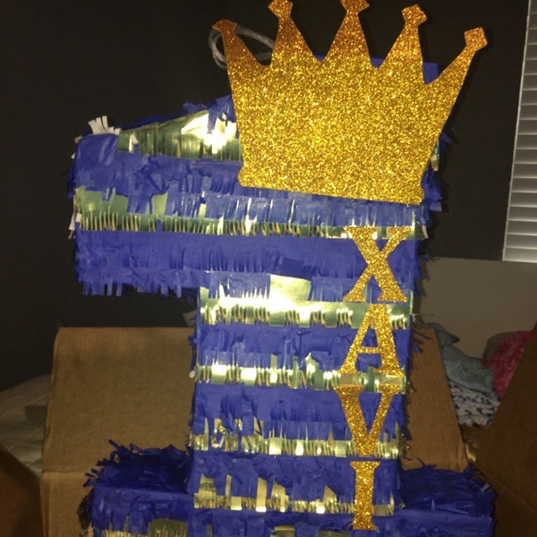 20'' Tall Number One Royal Prince Theme Pinata First Birthday the Big ...