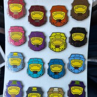 Red and Blue Helmet Pins - Etsy