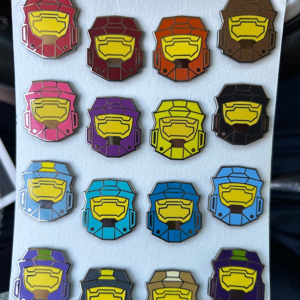 Red and Blue Helmet Pins - Etsy