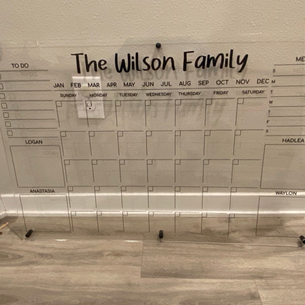 Personalized Acrylic Chore Chart | Chore Chart for 3 People | Dry Erase ...