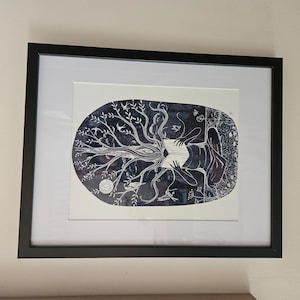 Underwater Garden Print, Linocut Print, Lino Art, Sea Themed Art Print ...