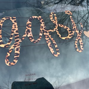 Leopard Monogram Decal, Car Decals for Women, Monogram Car Decal, Car ...