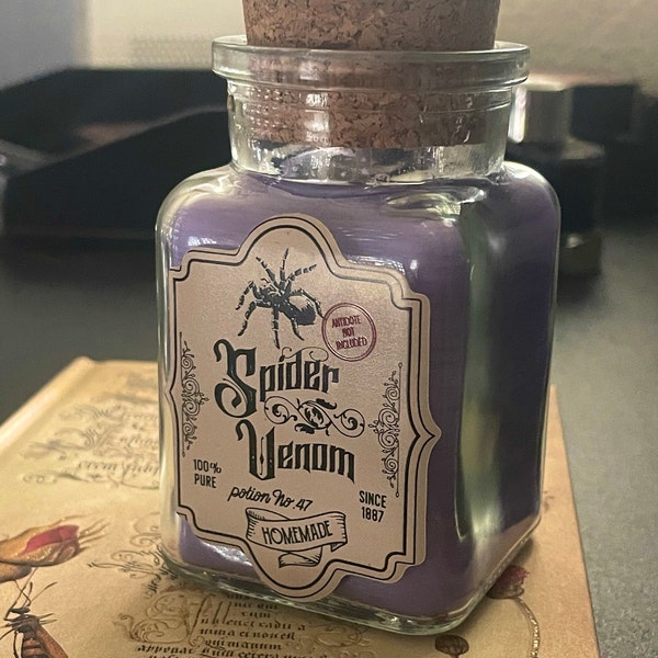 Spider Venom Potion Candle Apothecary Witch Gothic Guaiacwood Halloween ...