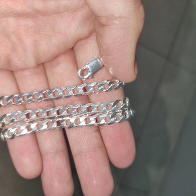 New High Quality Solid Genuine 925 Sterling Silver Cuban Link Chain ...