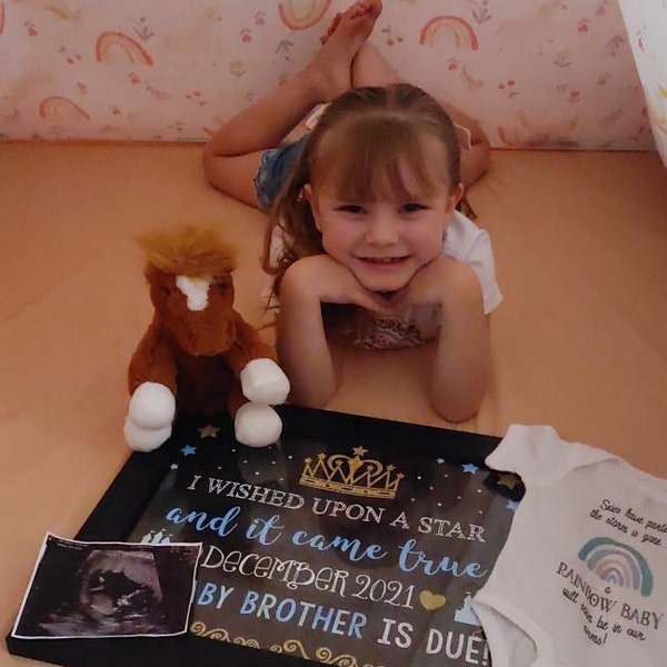 Princess Big Sister Announcement Crown Castle Blue Gold Photoshoot Prop ...