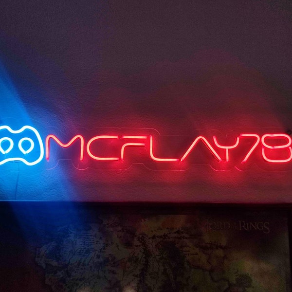 Gamer Neon Sign Custom, Game Room Decor, Personalized Gamer Tag Sign ...